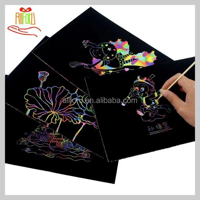 16k 긁는 그리기 장난감 무지개 스크래치 시트 스크래치 그림 종이 스크래치 아트 종이 드로잉 펜 Buy 스크래치 아트지
