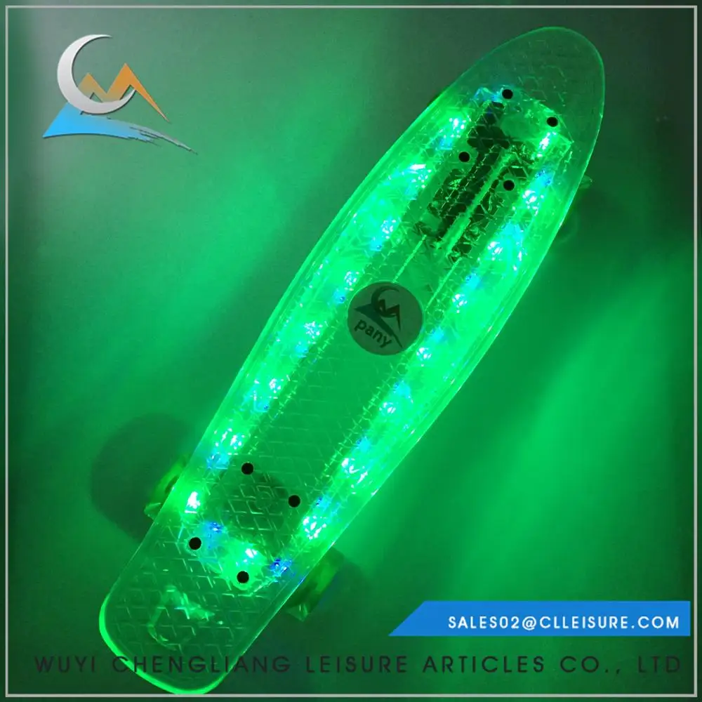 22'' Led Flash Skateboard Pc Deck Transparent Skateboards With Led ...