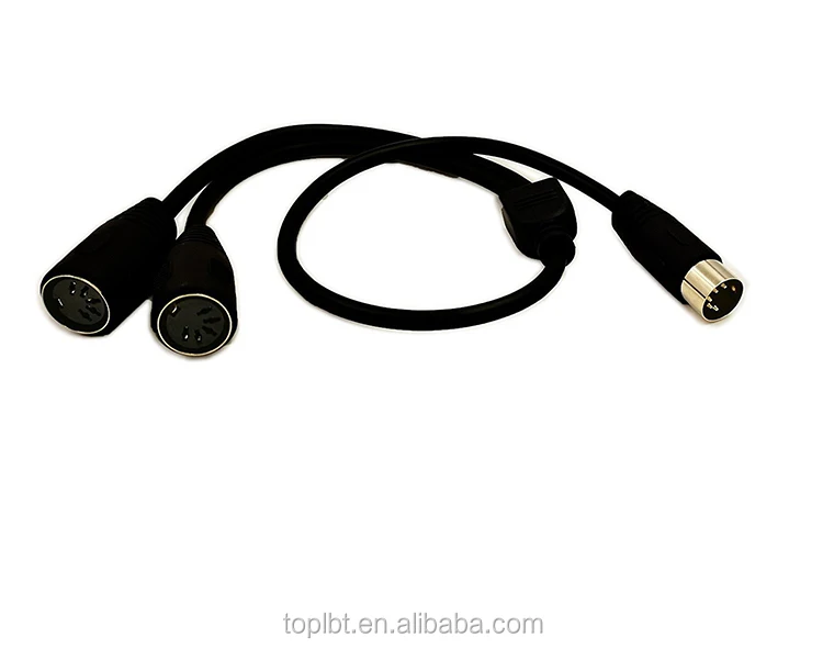Midi Din 5-pin Splitter Y Adapter Cable Extension Audio Cable Male To ...
