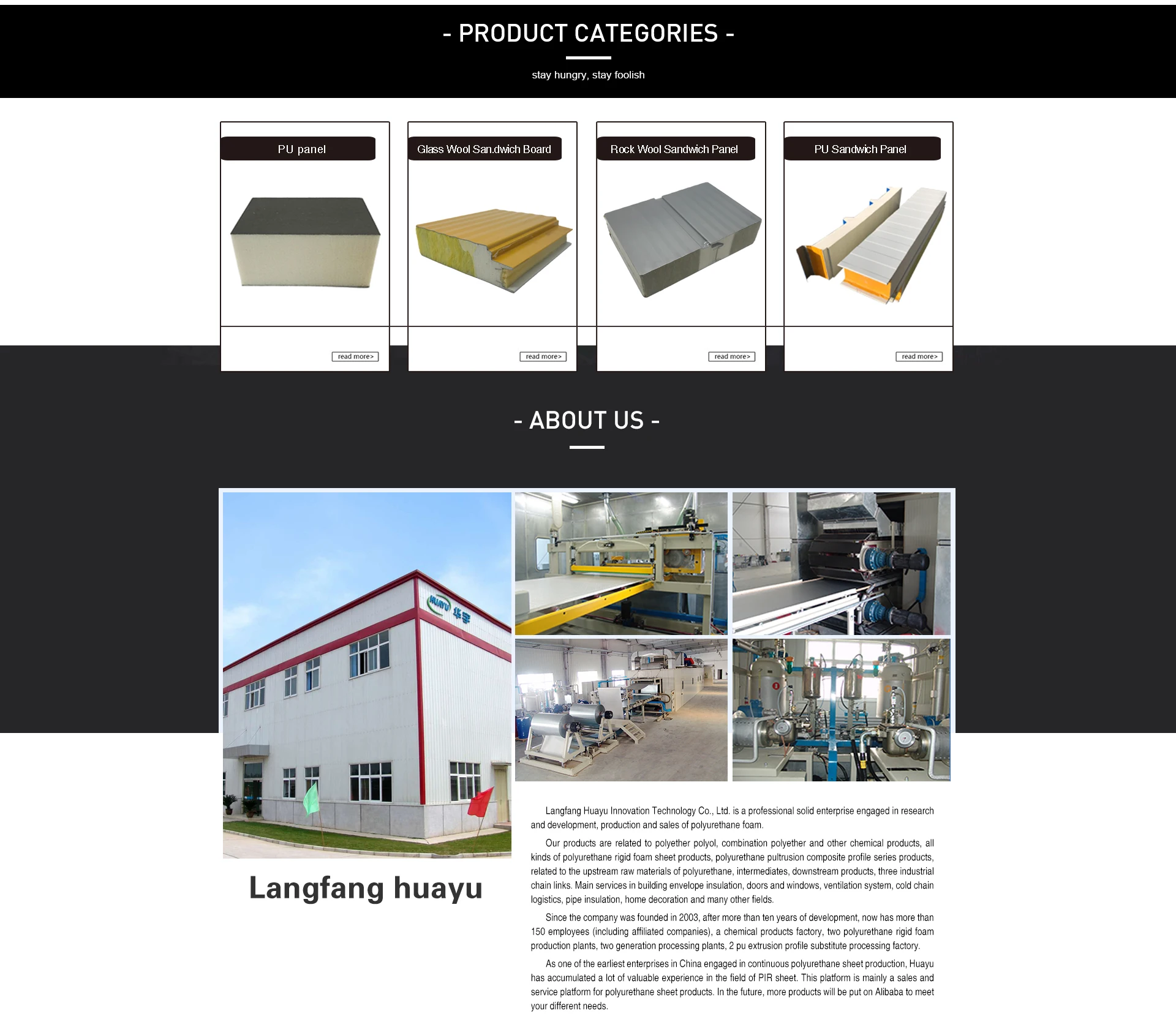 Langfang Huayu Innovation & Technology Co., Ltd. - PIR Foam Insulation ...