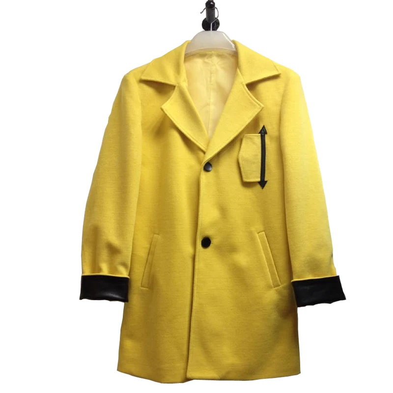Yellow Latest Fancy Designer Pure Color Trench Overcoat Oem Winter Long ...