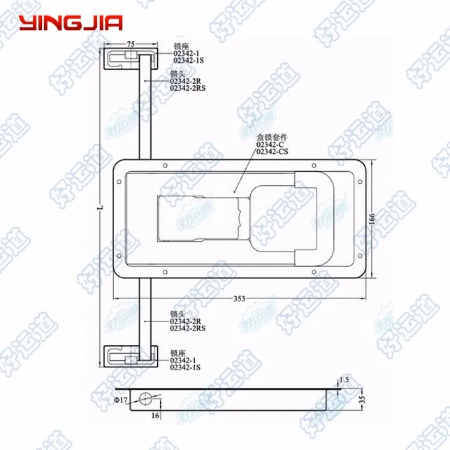 Refrigerated Reefer Trailer Parts Recessed Door Lock - Buy Trailer Door ...