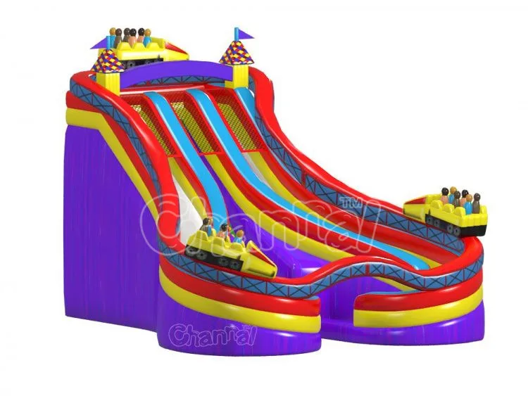 Roller Coaster Slide Obstacle Course Jumper Moonwalk Inflatable ...