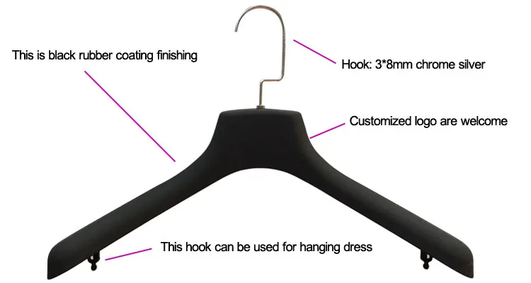 Custom Suit Hanger - Velvet Flocking Hanger Black Clothes