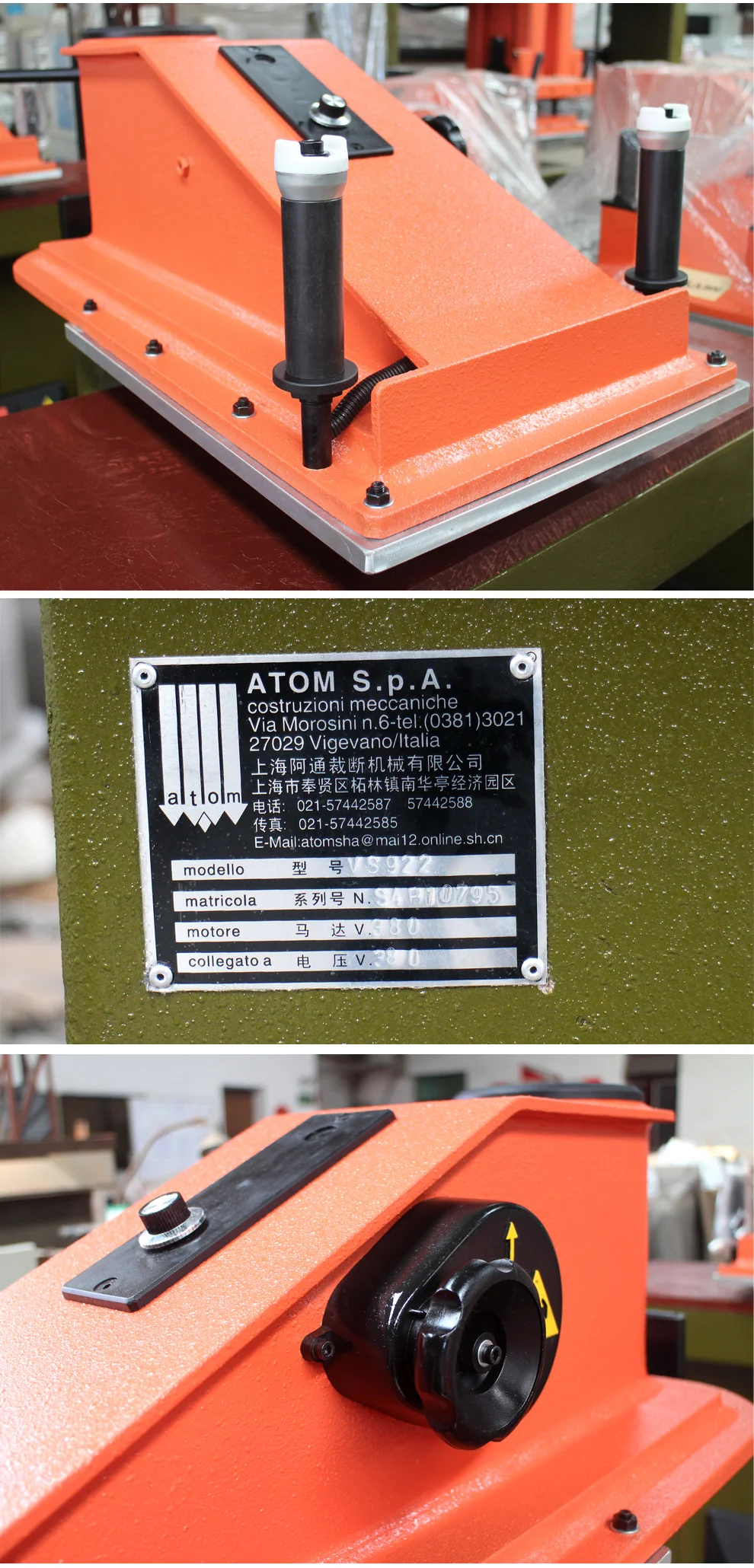 Refurbished Vs922 20 Tons Atom Leather Cutting Machine Hydraulic Swing ...