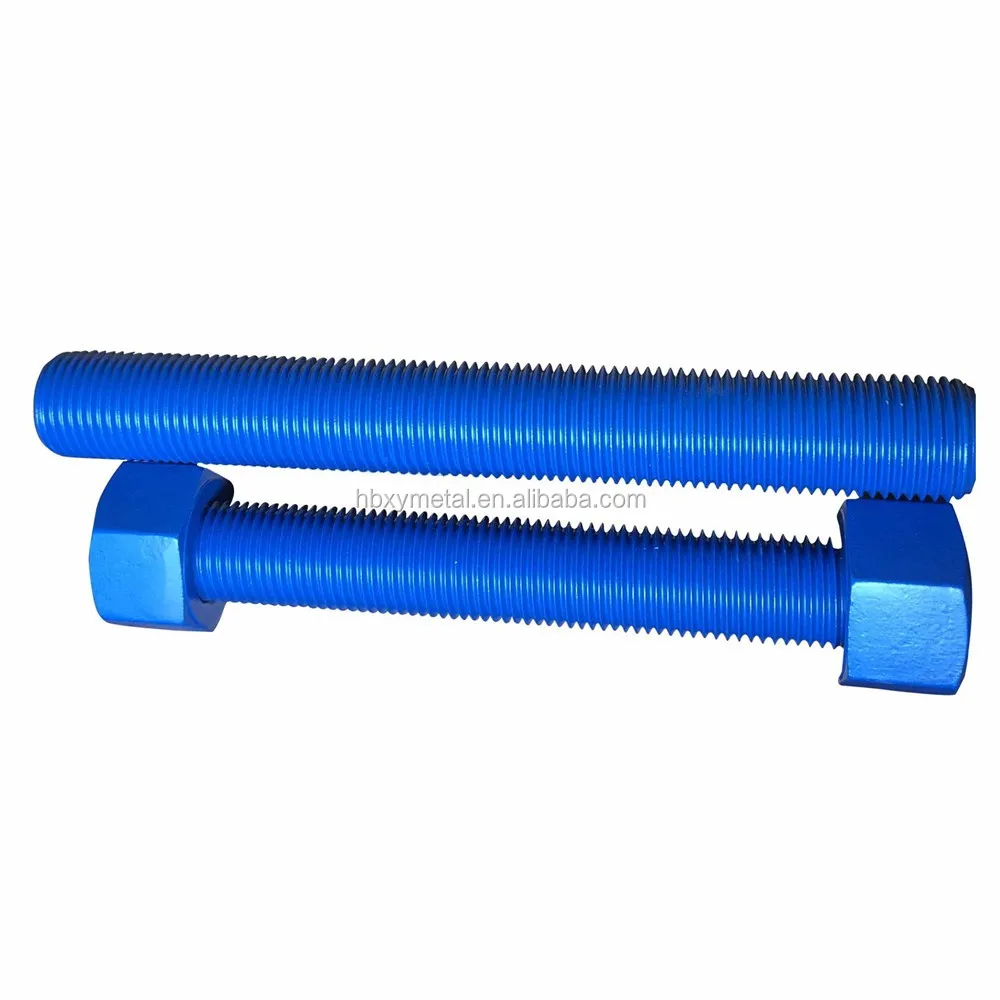 B7 B16 Xylan Teflon Coating Stud Bolt With 2h Or Grade 4 Nut And Washer ...