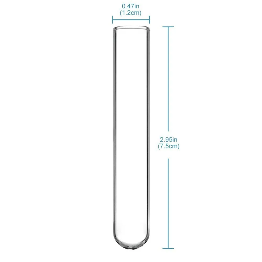 Haiju Lab Borosilicate Glass Round Bottom Test Tube,12mm Od X 75mm ...