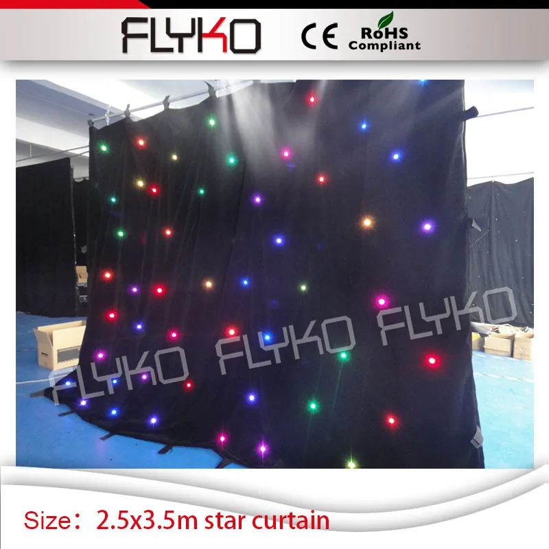 2.5m*3.5m Black Curtain With Rgb Led Lights Dmx Control Wedding Stage ...