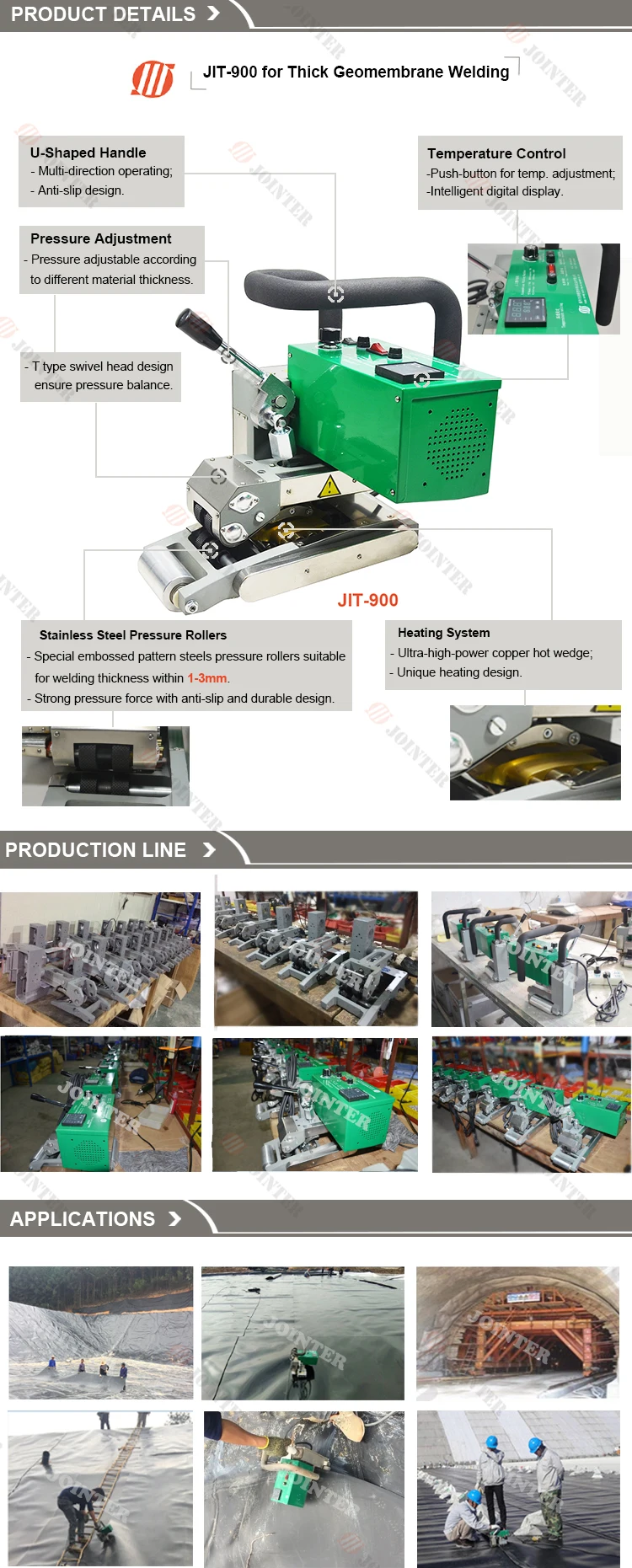 Construcsion Waterstop Industrial Hot Wedge Geomembrane Welding Machine