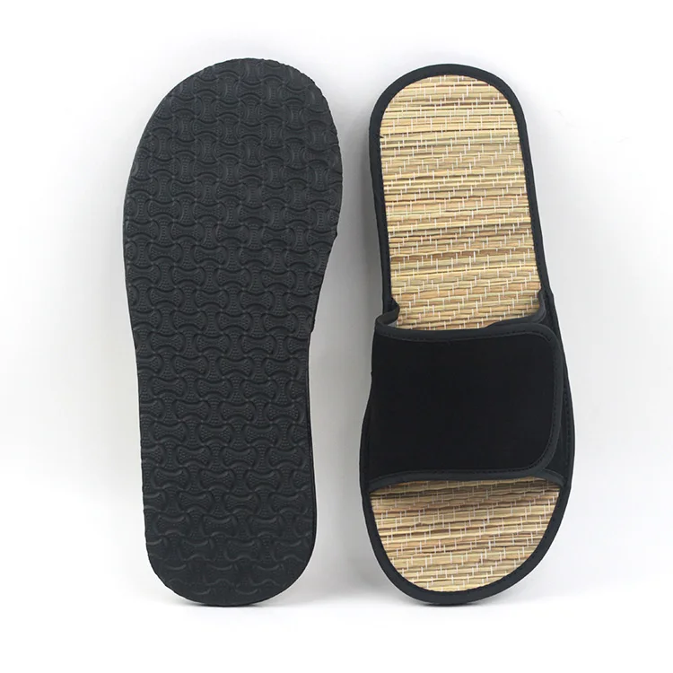 Wholesale Open Toe Spa Bamboo Straw Material Home Slippers ...