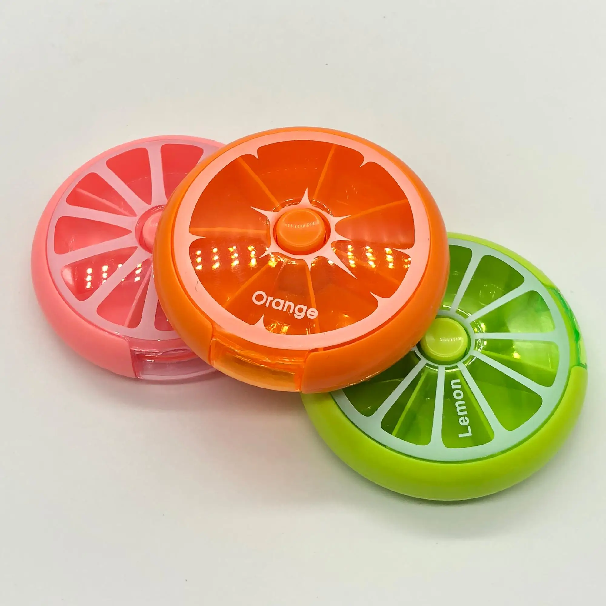 Round Shape Rotating Weekly Portable Pill Dispenser / Candy Holder Case ...
