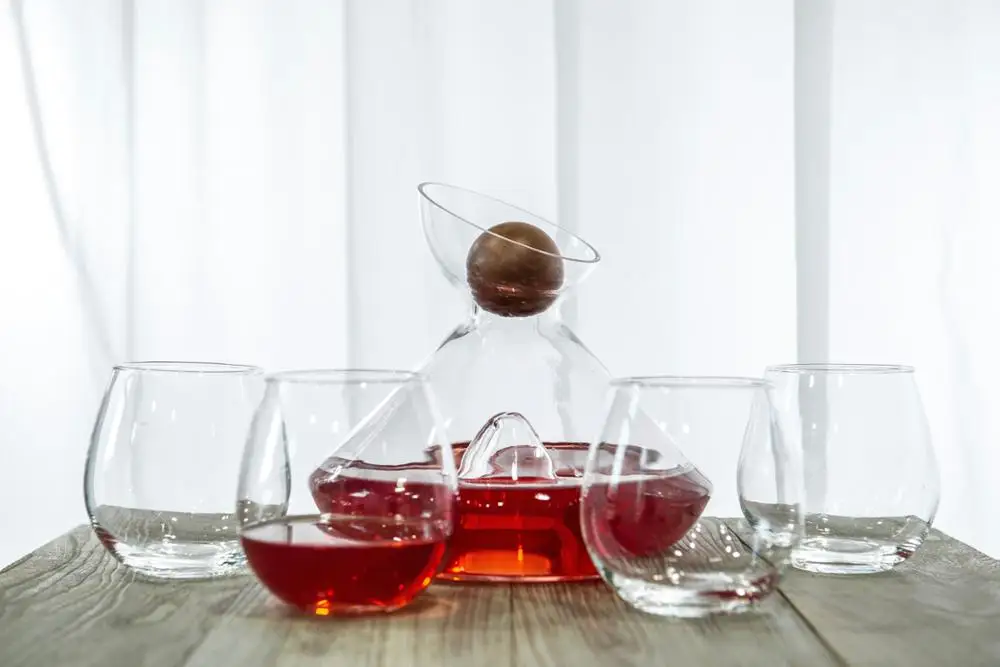 Slanted Mouth Water Pitcher Crystal Glass Wine Decanter Set Red Wine ...