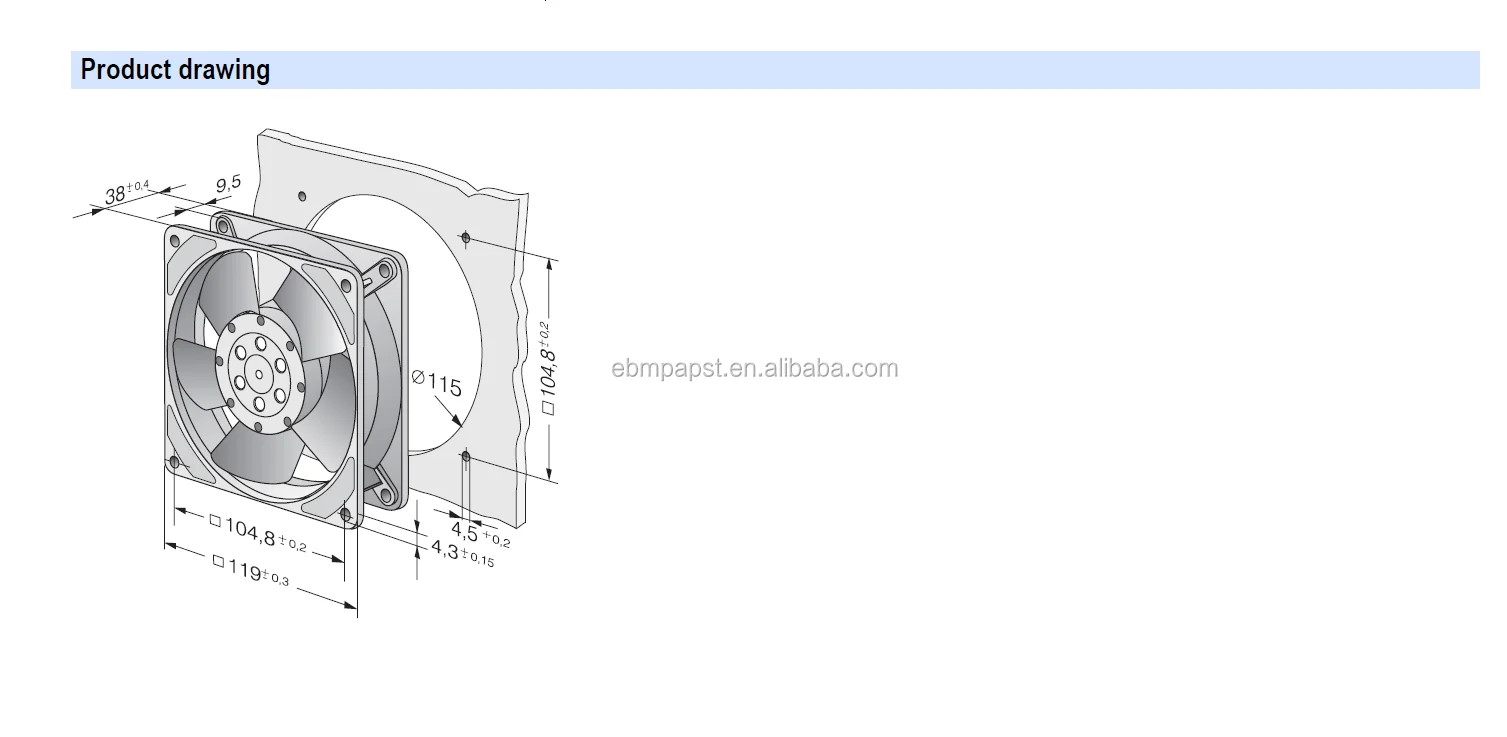 4656z Ebmpapst Axial Compact Fan Ebm-papst Type:4656z 230v Ebm Fan 119 ...