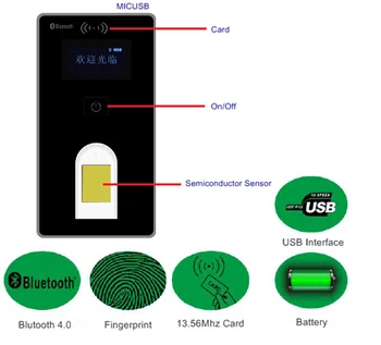 Wireless Bluetooth Fingerprint Biometrics Portable Scanner - Buy Leitor ...