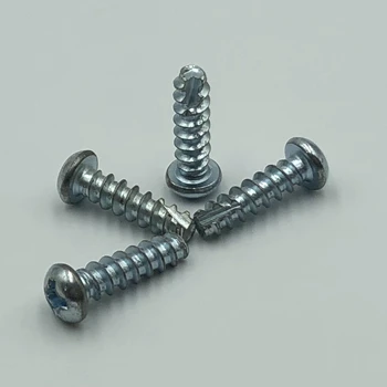 M4x15 Pan Head White Zinc Plated Chamfer Screw Flat Tail Scraping Screw ...