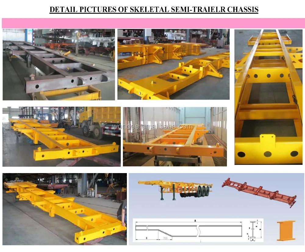 Customized 12M Semi-Trailer Chassis H Beam - 40T Payload