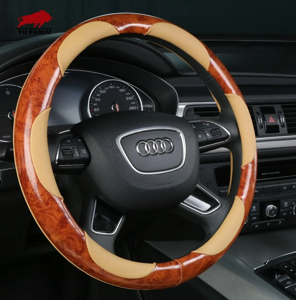 Wood Car Steering Wheel Cover For Inner Decoration - Buy Wood Steering ...