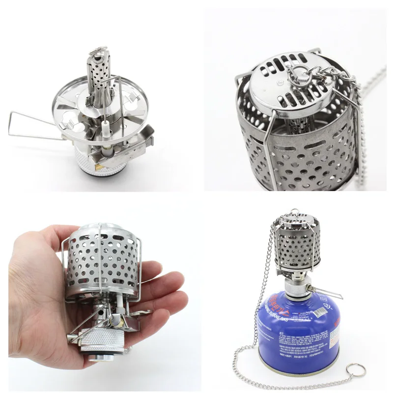 Mini Stainless Steel Ultralight Camping Outdoor Portable Gas Lamp Light ...