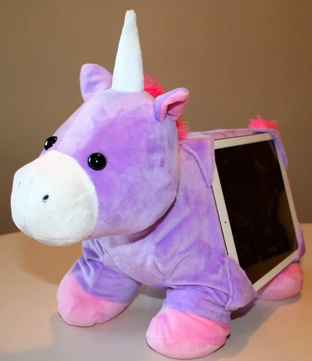 Customized Stuffed Animal Tablet Pillow Case Toy Unicorn Shaped Ipad ...