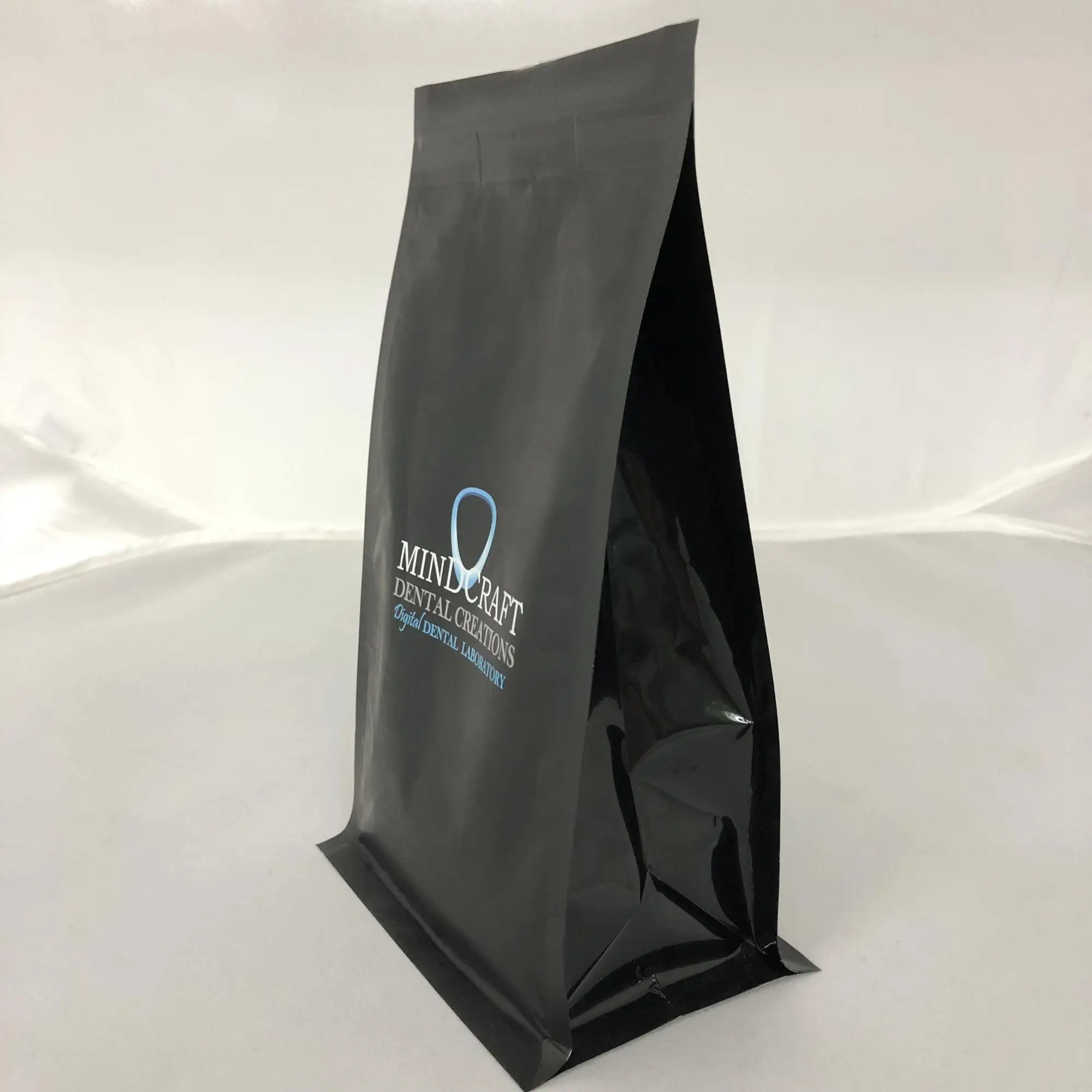Block Bottom Plastic Matt Black Aluminium Foil Lined Bags Packaging ...