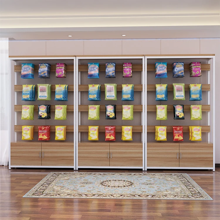 Modern Simple Snack Shop Interior Design - Supermarket Display Racks