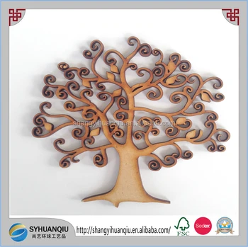 Wooden Mdf Tree Shape Craft Decoupage Family Tree Wedding Christmas ...