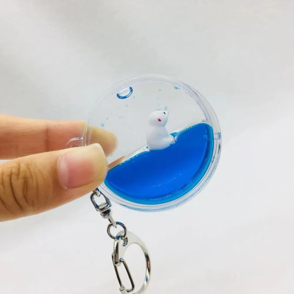 Bear Shape Acrylic Liquid Keychain Glitter Fluid Inside Keyring - Buy ...