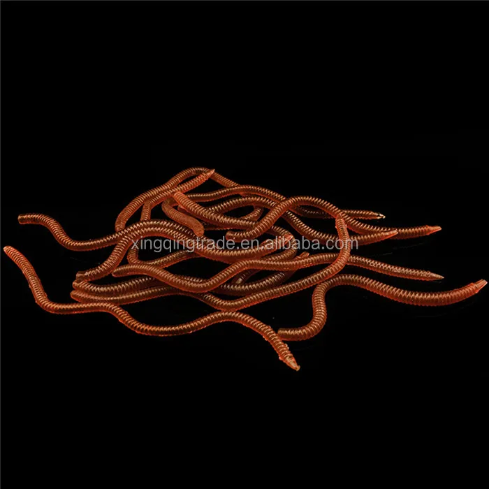 20pcs/box Simulation Earthworm Red Fishing Worms Artificial Fishing ...