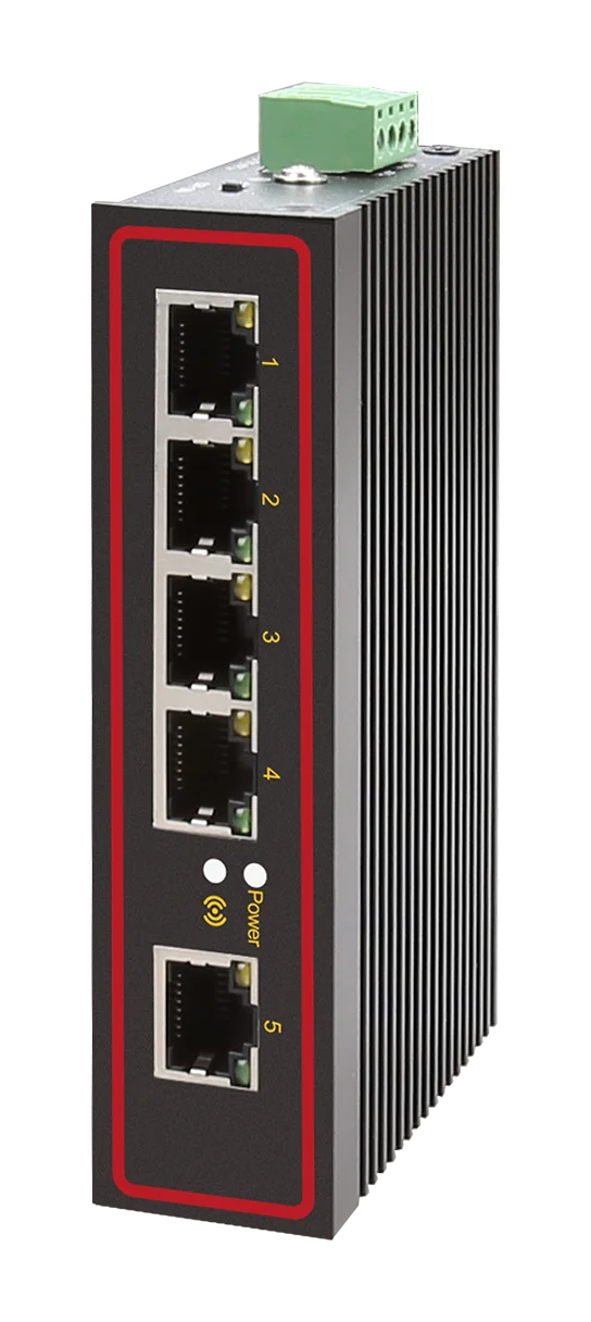 Diewu Dc 5-58v 5 Ports 10/100mbps Rj45 Din-rail Fast Ethernet ...