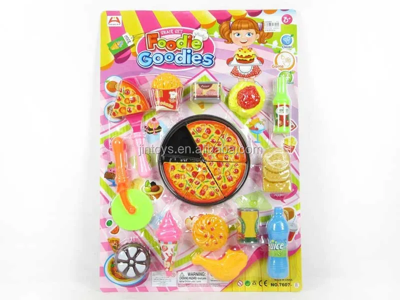 Educational Toys Playing Food Set Kids Pretend Play Plastic Pizza Toy ...