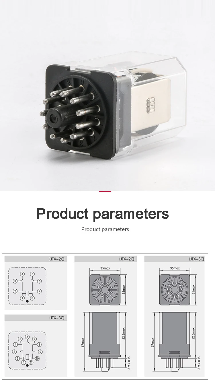 Intermediate Relay 220v Ac Jtx-3c Relay 8 Pin,11 Pin Round 24v Small Interposing Relay - Buy ...