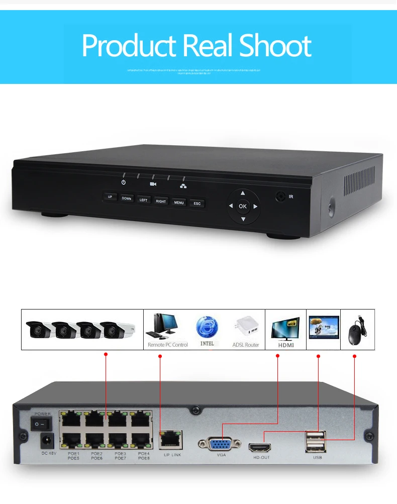 8 Channel Full HD CCTV POE NVR - Real Time Recording