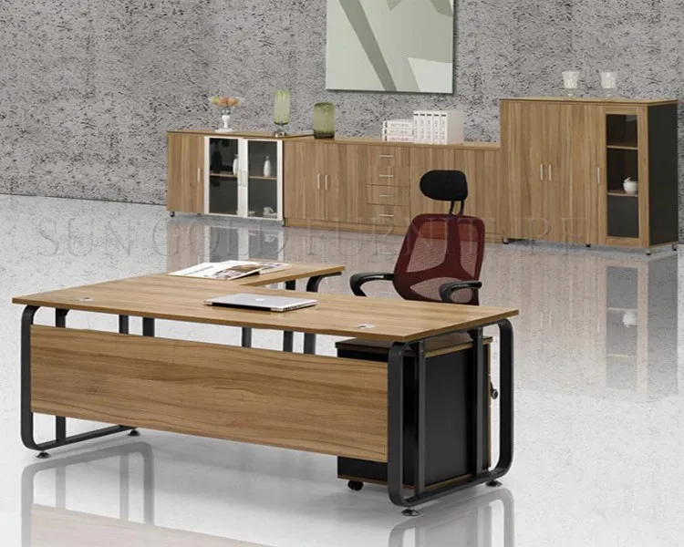 Modern L-Type Office Table - Executive Wood Desk SZ-ODB360