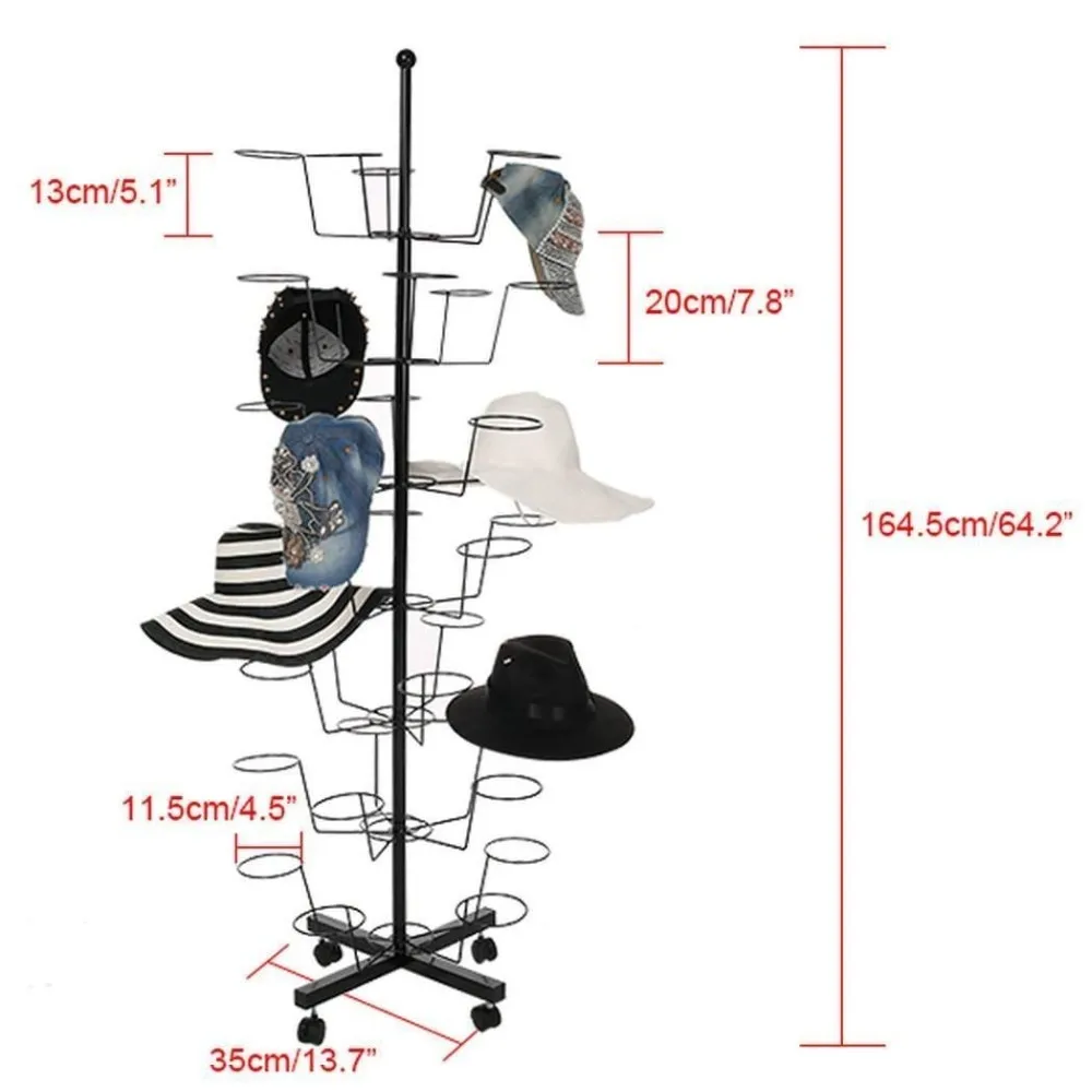 6 Tier Hat Display Rack - Adjustable & Stylish Display