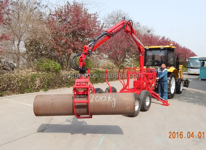 Mini Log Trailer With Crane(zm1002) - Buy Pto Log Trailer,Hydraulic Log ...