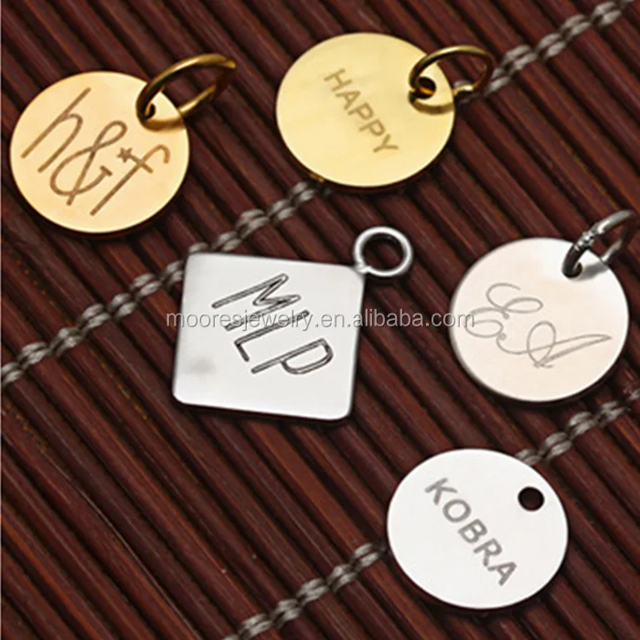 Custom Sterling Silver Jewelry Logo Tags Charms For Bracelets Necklace ...