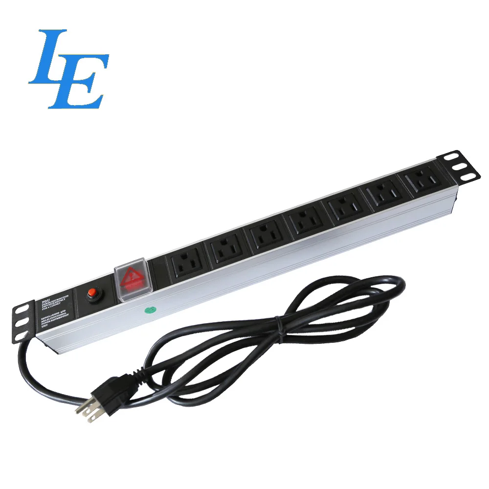 10 Way Power Distribution Unit 19 Inch USA Type Server Rack Mounted PDU ...