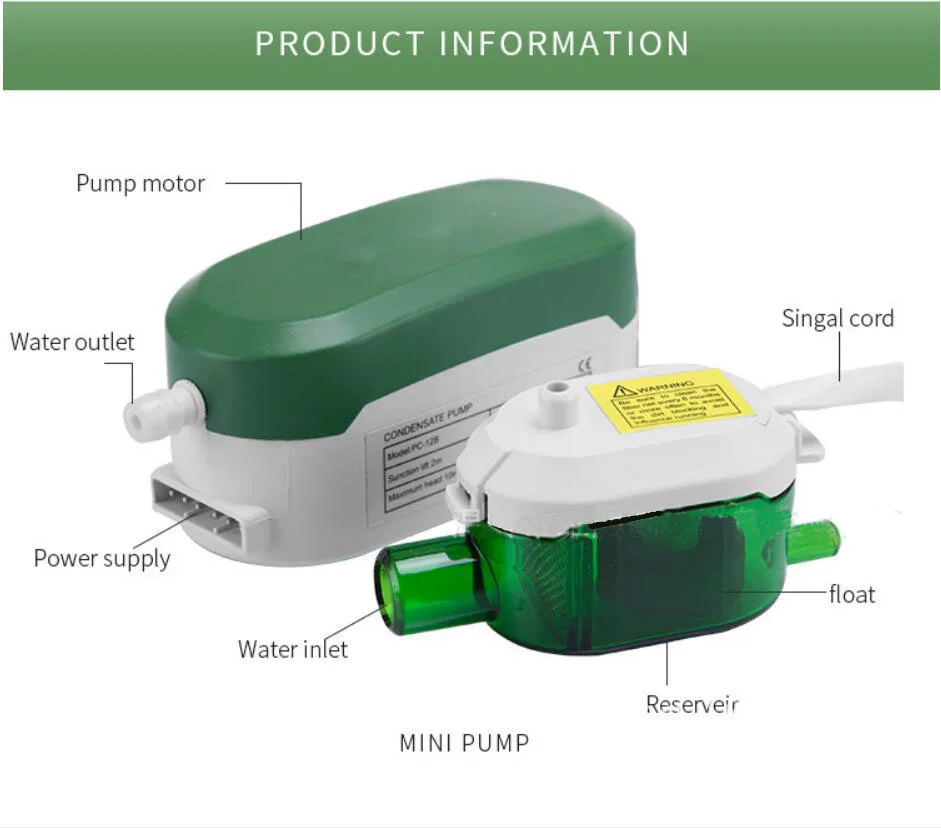 PC-12B Mini Condensate Pump for Air Conditioning Units - Durable HVAC ...