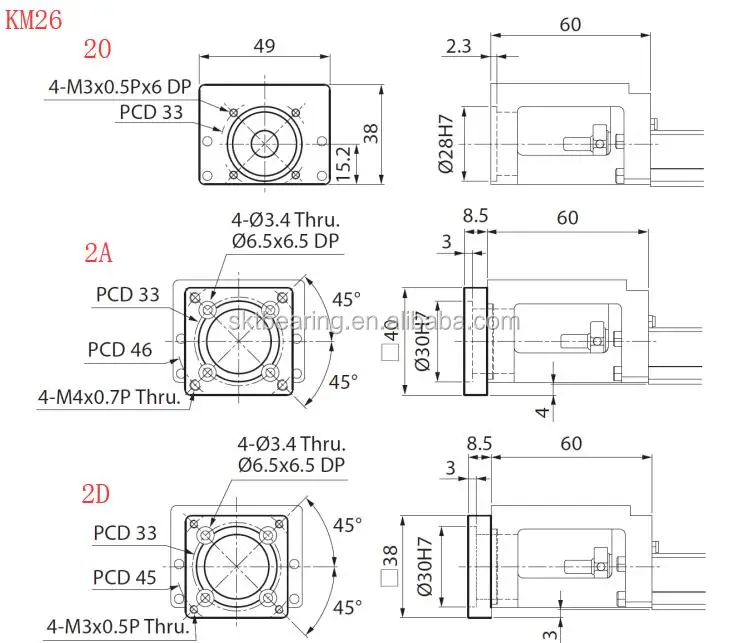 Original KM Series Ball Screw KM2606A+150P0-0020CB PMI Modules
