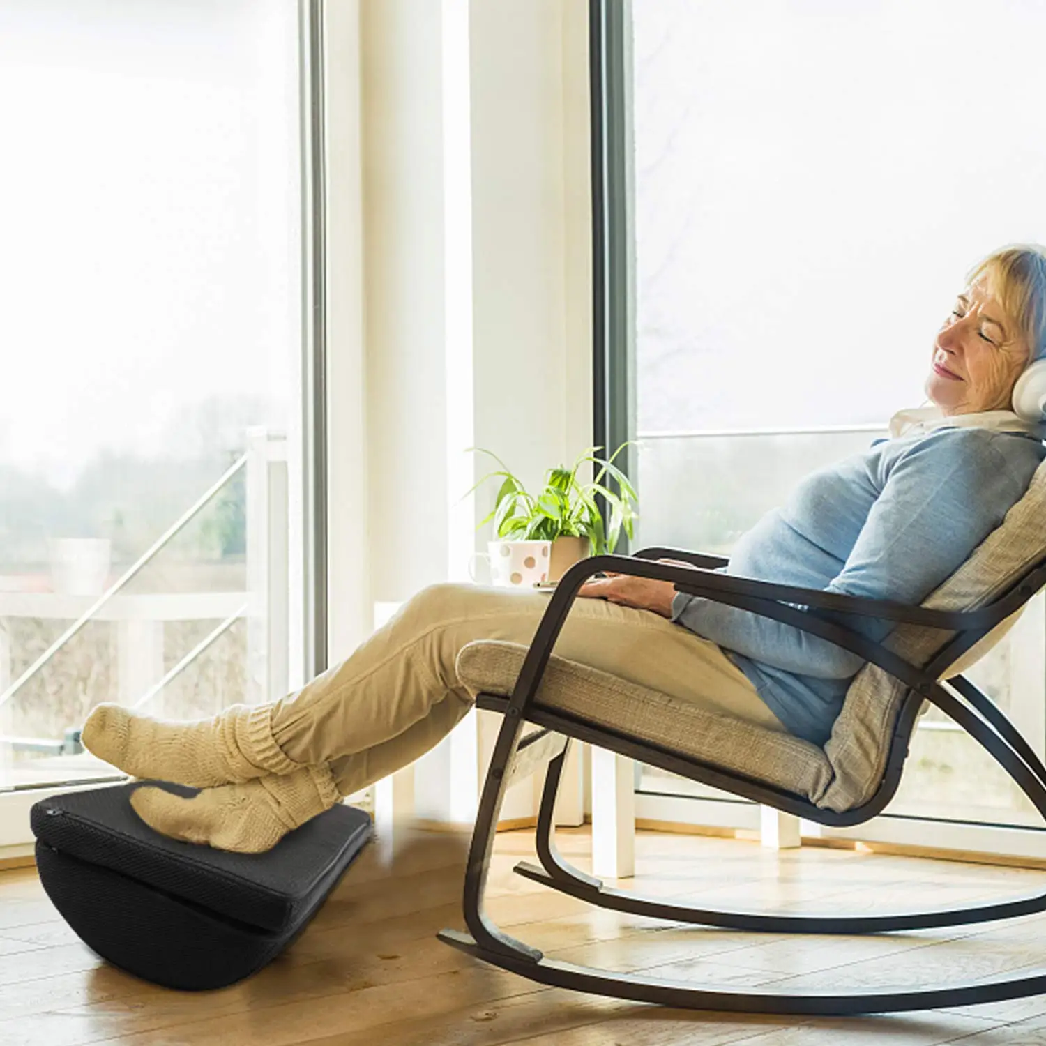 Adjustable Ergonomic Foot Rest Cushion With 2 Optional Cover Footrest ...