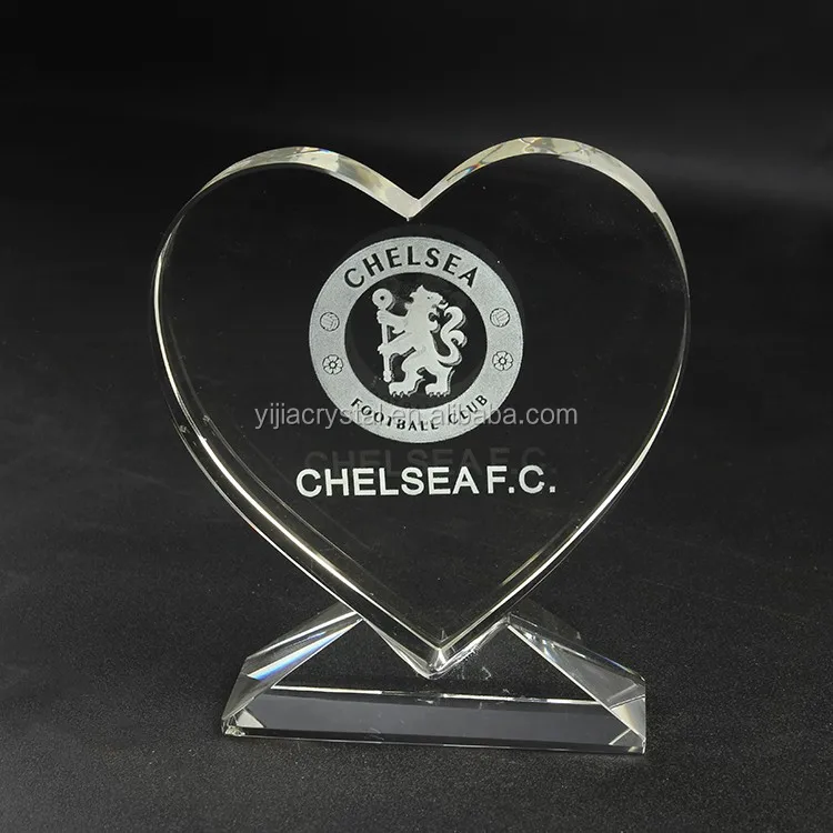 Clear Heart Shaped Crystal Award Trophy For Custom Logo Engraving - Buy ...