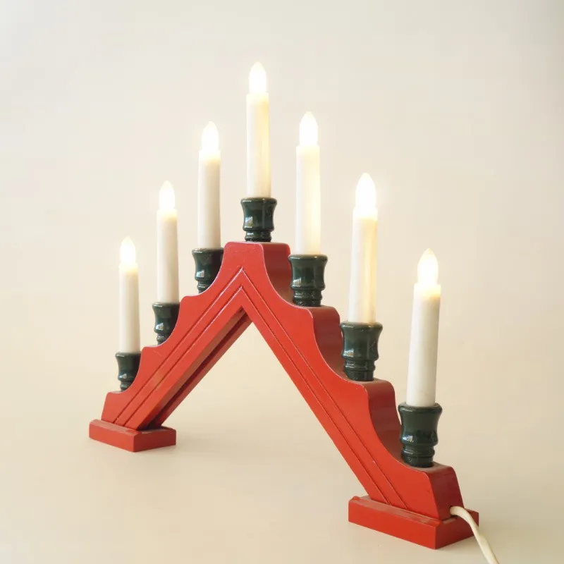 Evermore Christmas Red Wooden Candle Bridge Light - 30000 Hours