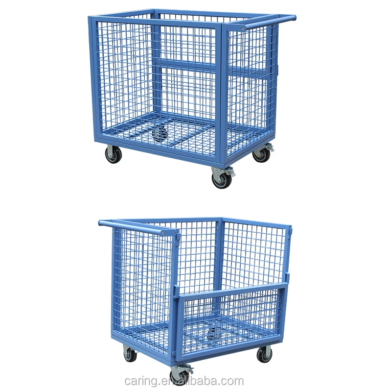 Heavy Duty Warehouse Cage Trolley With Hinged Side Door - Buy Warehouse ...