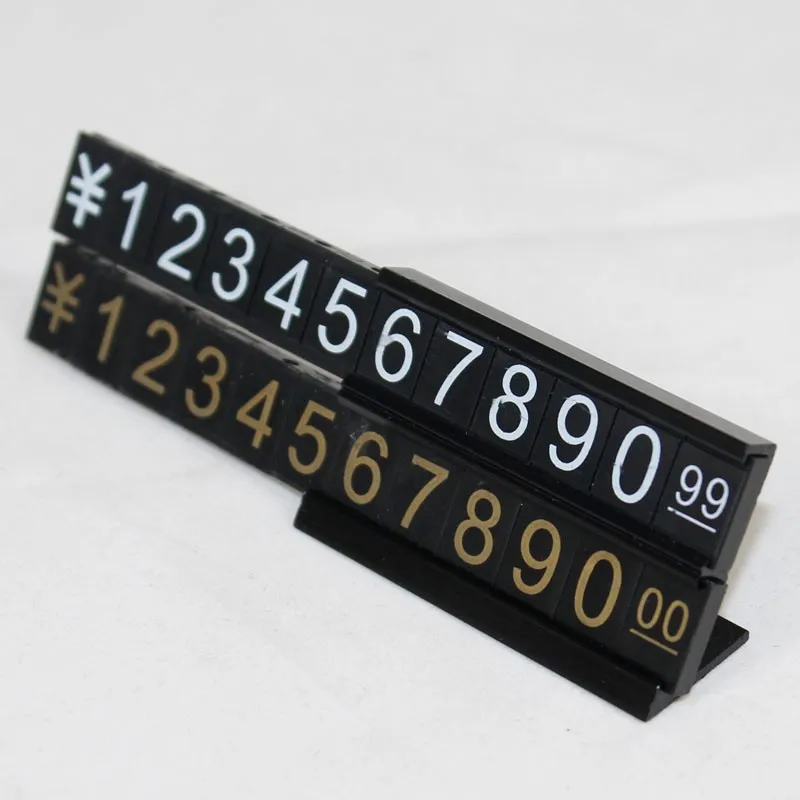 Plastic Black Numbers Price Tag Cube Display Accessory