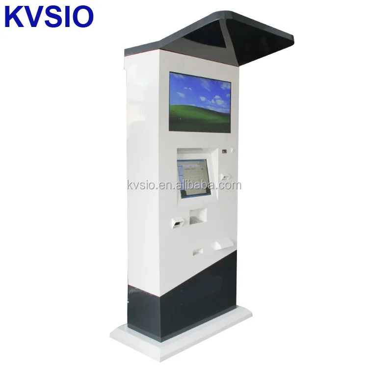 Dual Screen Outdoor Barcode Scanner Payment Ticket Kiosk For Amusement ...