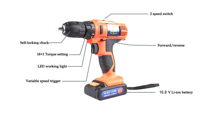 16.8v Torque Power Tools Electric Hand Drill Machine - Buy Electric ...