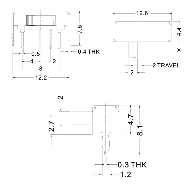 3 Way Slide Switch SK13D07 SPDT - Reliable & Versatile