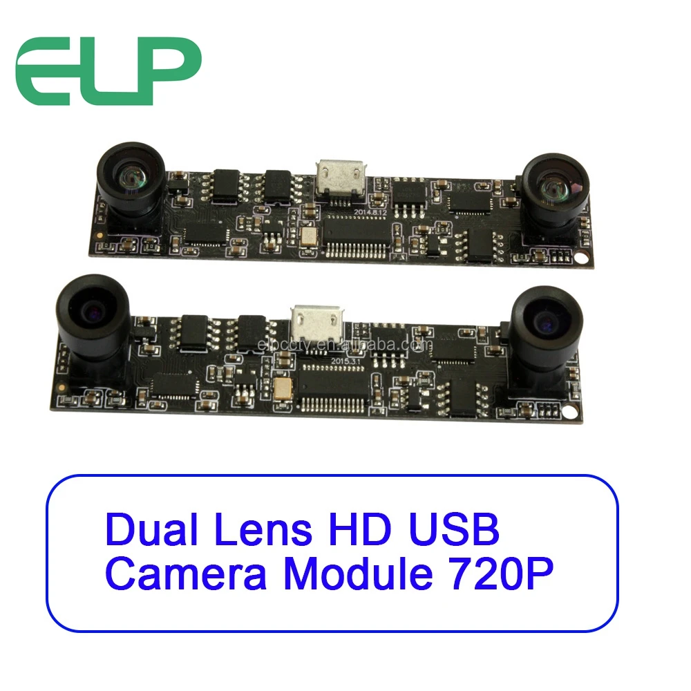 ELP HD Color UVC Webcam CMOS OV9712 Dual Lens 3D Camera