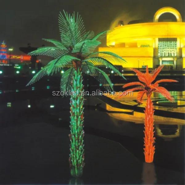 Outdoor Lighted Palm Tree Led Tree Light Rgb Color Changing Lighted 10 ...