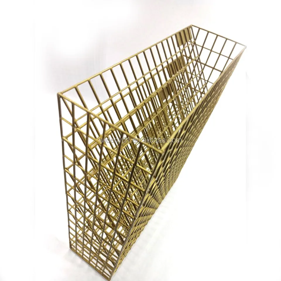 Office Stationery Organizer Gold 6 Tier Hanging Metal Wire Wall Mount ...